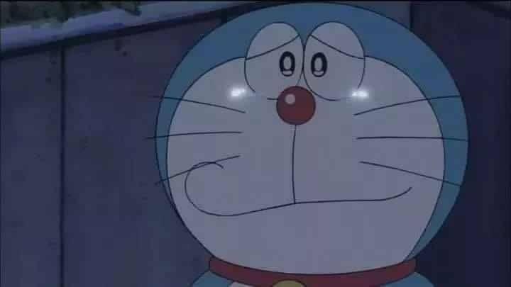Stunningly beautiful image of Doraemon crying and feeling melancholic.