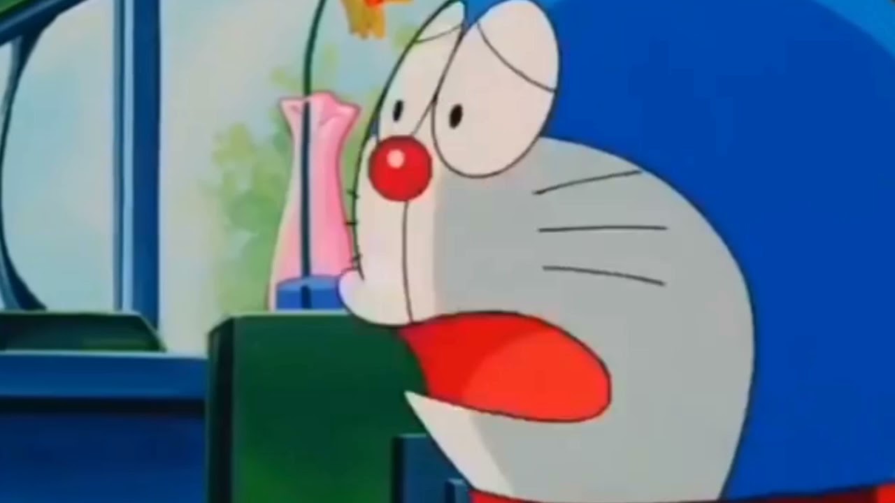 Stunningly beautiful image of Doraemon crying and feeling melancholic.