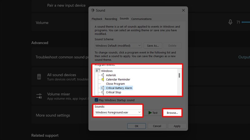 Super easy method to customize default notification sounds in Windows 11