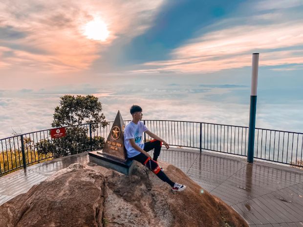 Scenic view of Mount Ba Den - Seen from the sacred summit of Ba Mountain