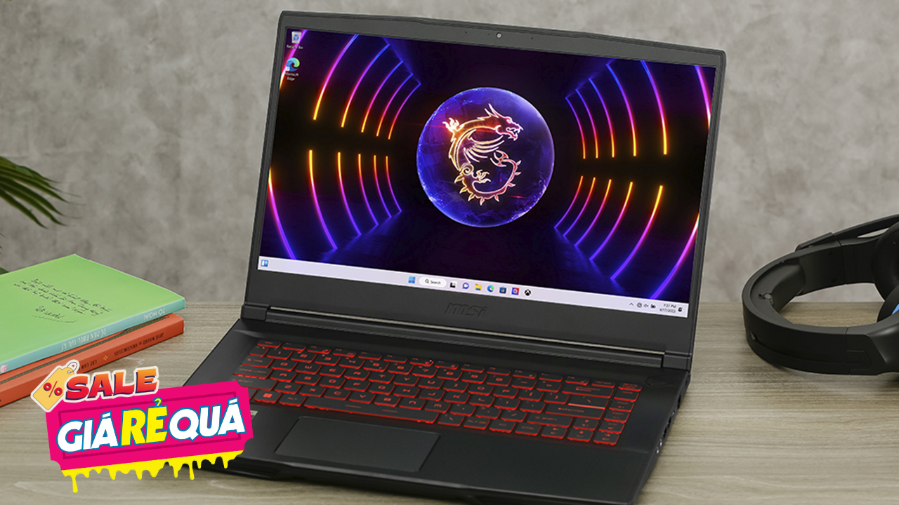 Chiếc laptop chơi game MSI này được trang bị RAM 16GB và ổ cứng 512GB ...