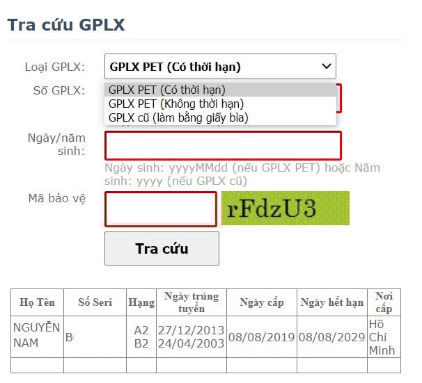 Cách kiểm tra độ chính xác của số GPLX