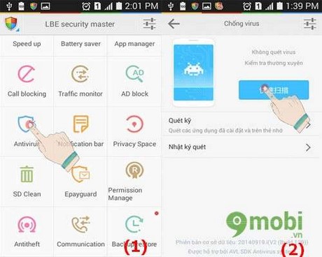 Sức mạnh chống Virus với LBE Security Master trên Android