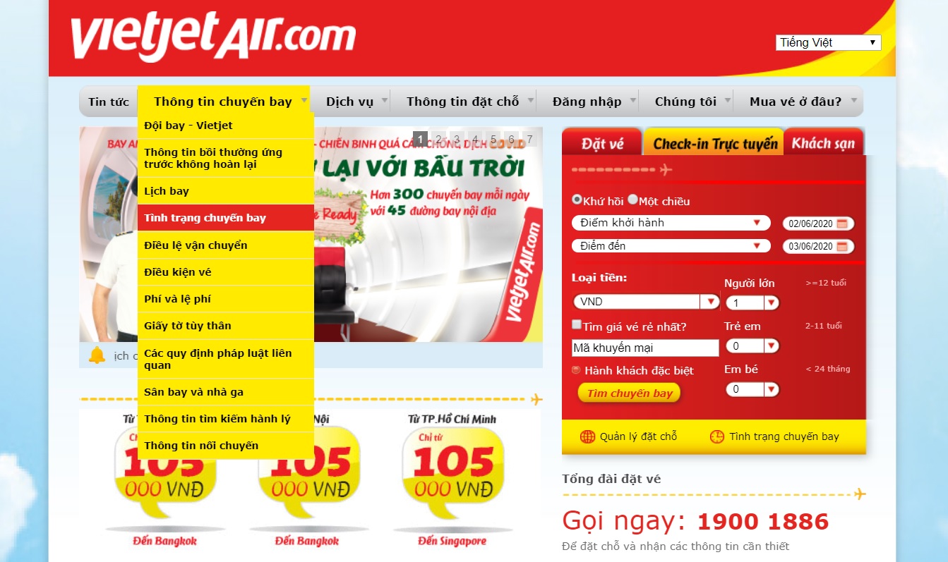 Tìm hiểu lịch trình hạ cánh, thông tin về các chuyến bay của Vietjet ...