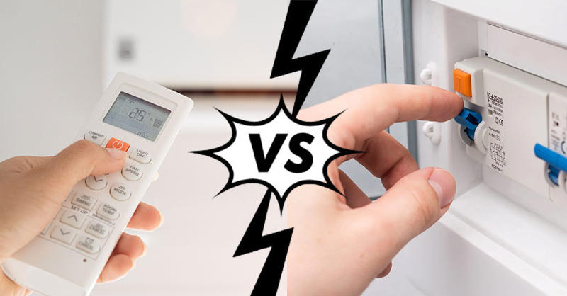 Is it better to turn off the air conditioner using the remote or the ...