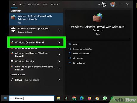 Select the 'Windows Firewall' option. You'll find this option listed at ...