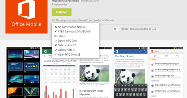 Hướng dẫn cài đặt Microsoft Office Mobile trên tablet Android không ...