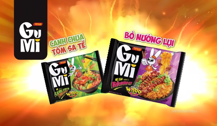 Mì Gumi ra mắt 2 hương vị mới độc đáo: Canh chua tôm sả ớt và bò nướng lửa đầy hấp dẫn.