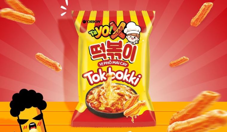 Bánh snack khoai tây TAYO! X Tokbokki hương vị phô mai cay giòn mới lạ ngon