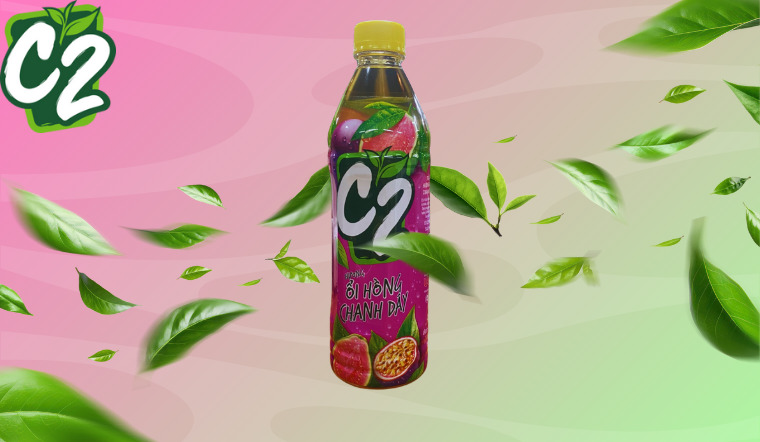 Nạp thêm năng lượng với trà xanh ổi hồng chanh dây C2 mới