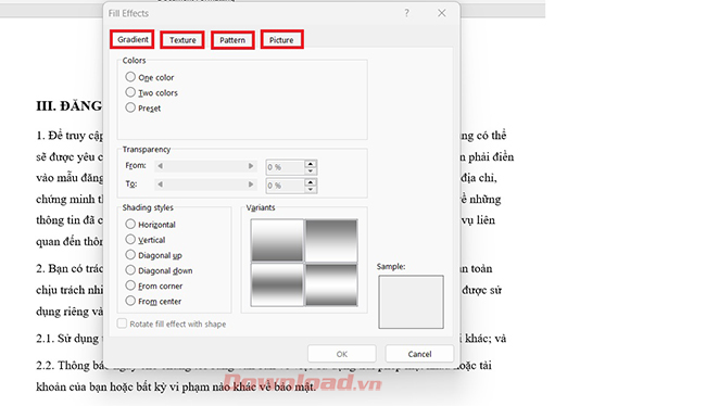 Cách thêm hình nền vào Microsoft Word - Mytour