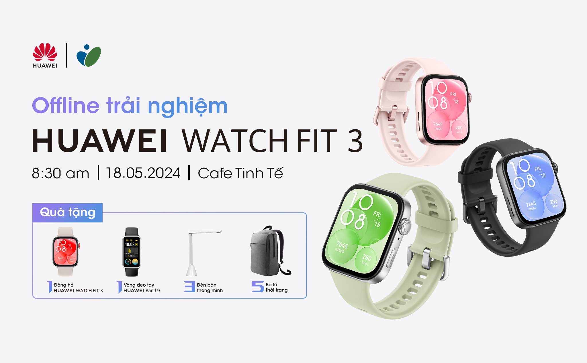 Trải nghiệm sớm HUAWEI Watch Fit 3 tại quán cà phê Mytour, có cơ hội ...