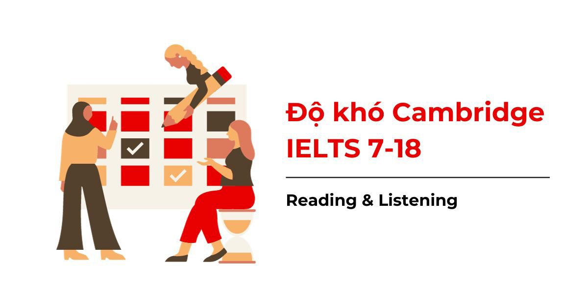 Bảng độ phức tạp Cambridge IELTS 7-18 (Reading & Listening)