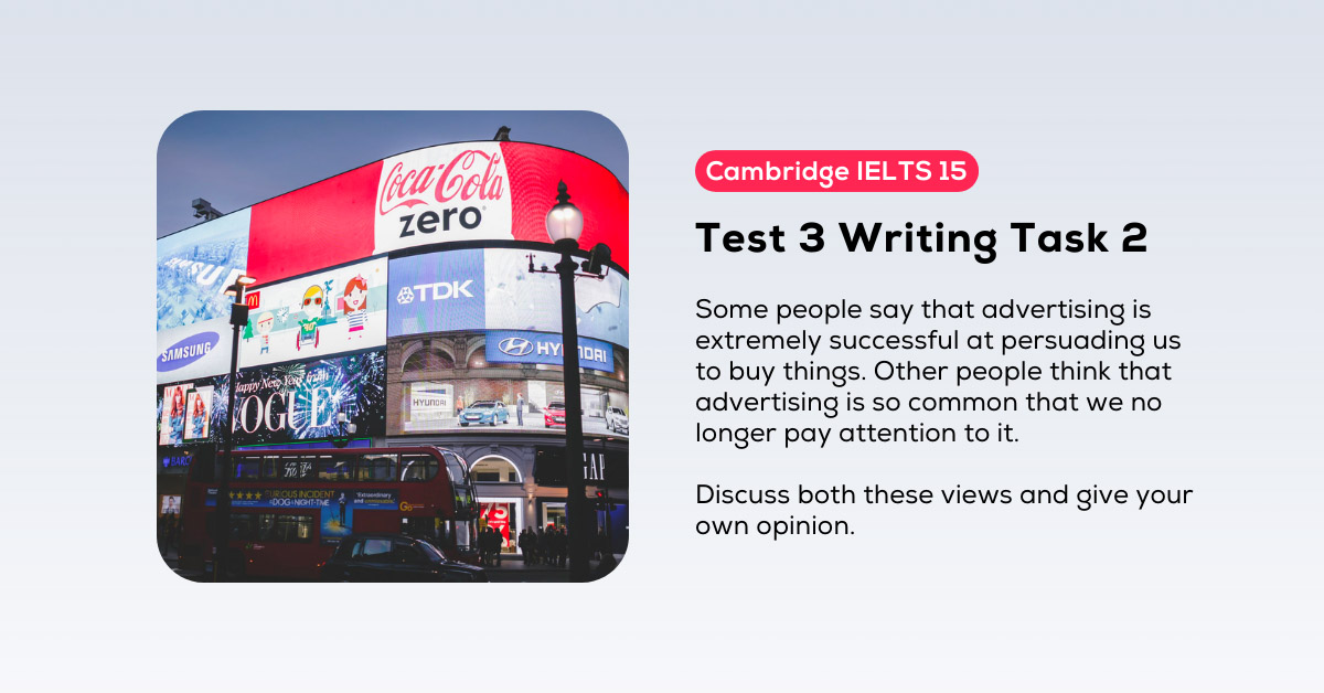 Cambridge 15, Test 3, Writing Task 2: Sample essay and vocabulary