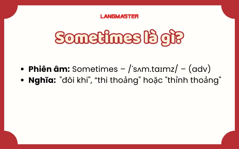 PHÂN LOẠI SOMETIME VÀ SOMETIMES MỘT CÁCH DỄ DÀNG NHẤT VÀ CHI TIẾT NHẤT