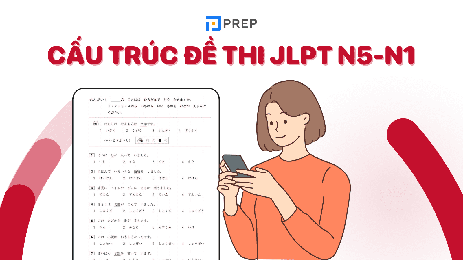 Cấu trúc đề thi JLPT từ cấp độ N5 đến N1 năm 2024