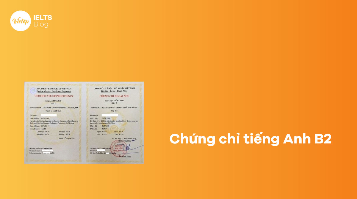 B2 tương đương cấp bao nhiêu điểm TOEIC? Tổng quan về bằng tiếng Anh B2 ...