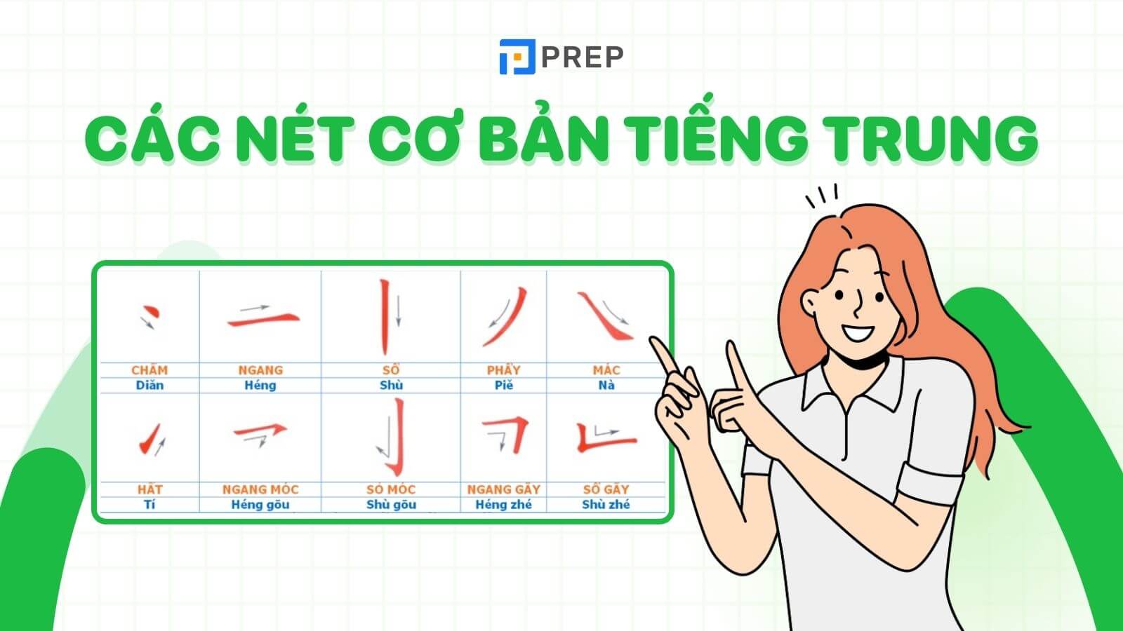 Bộ cơ bản trong tiếng Trung: 8 nét & quy tắc viết
