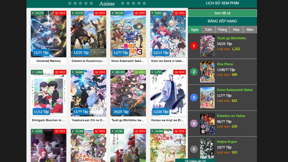 8 trang web phim Anime miễn phí chất lượng tuyệt đỉnh