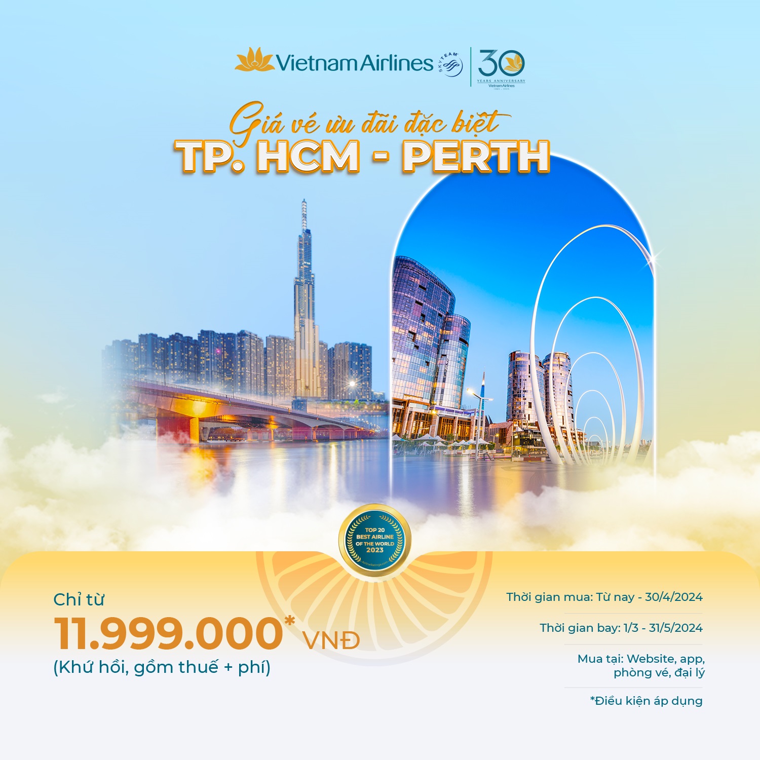Starting at just 11.9 million VND: Fly Directly to Perth, Book Your ...