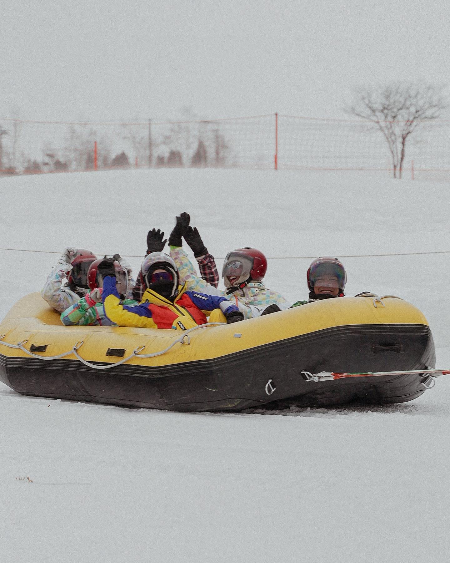 A winter scene at Bibai Snow Land ski resort