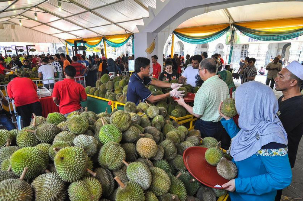 Indulge in the rich flavors at the Penang Durian Festival.
