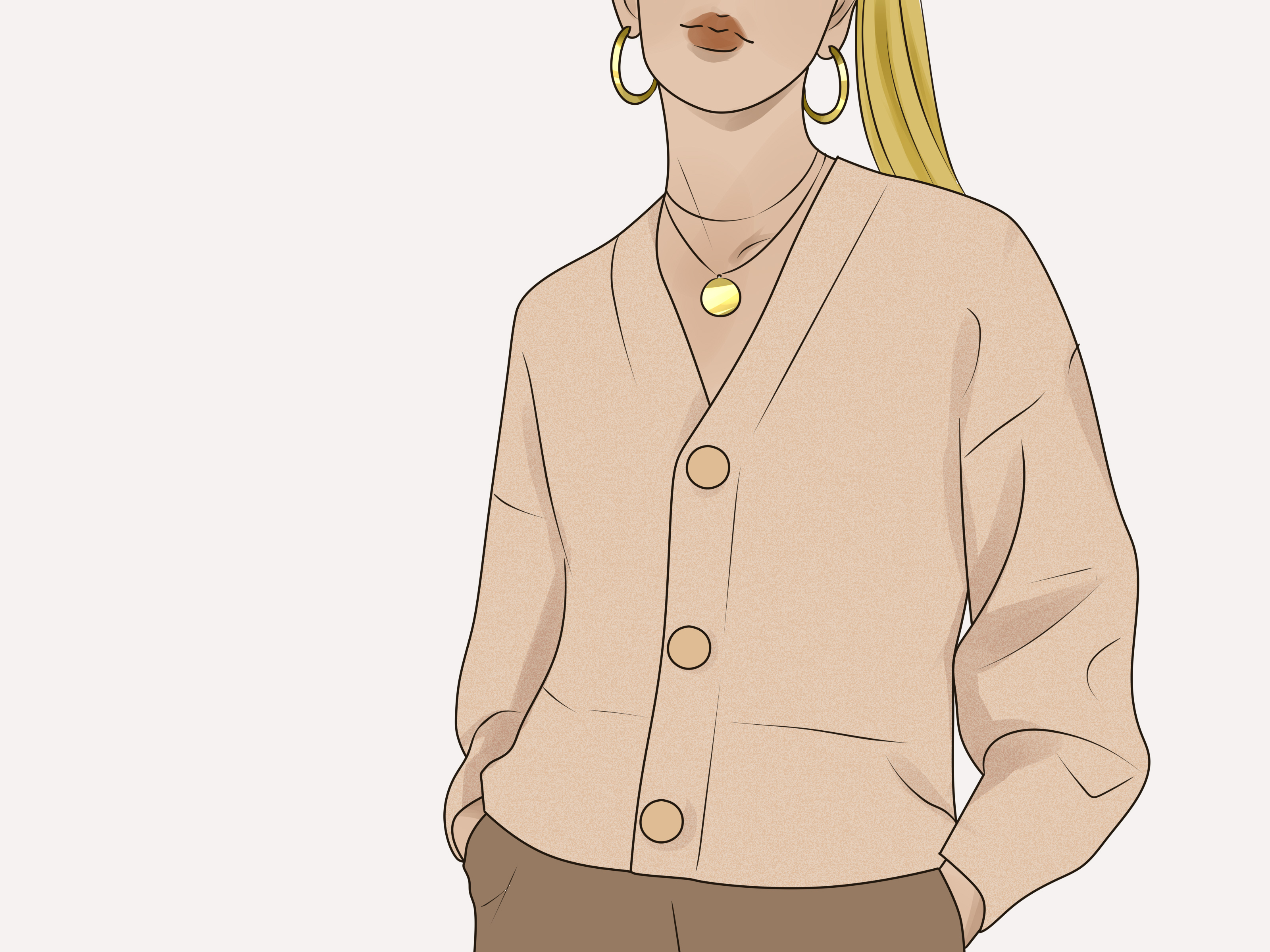 How to style an outfit with a beige cardigan