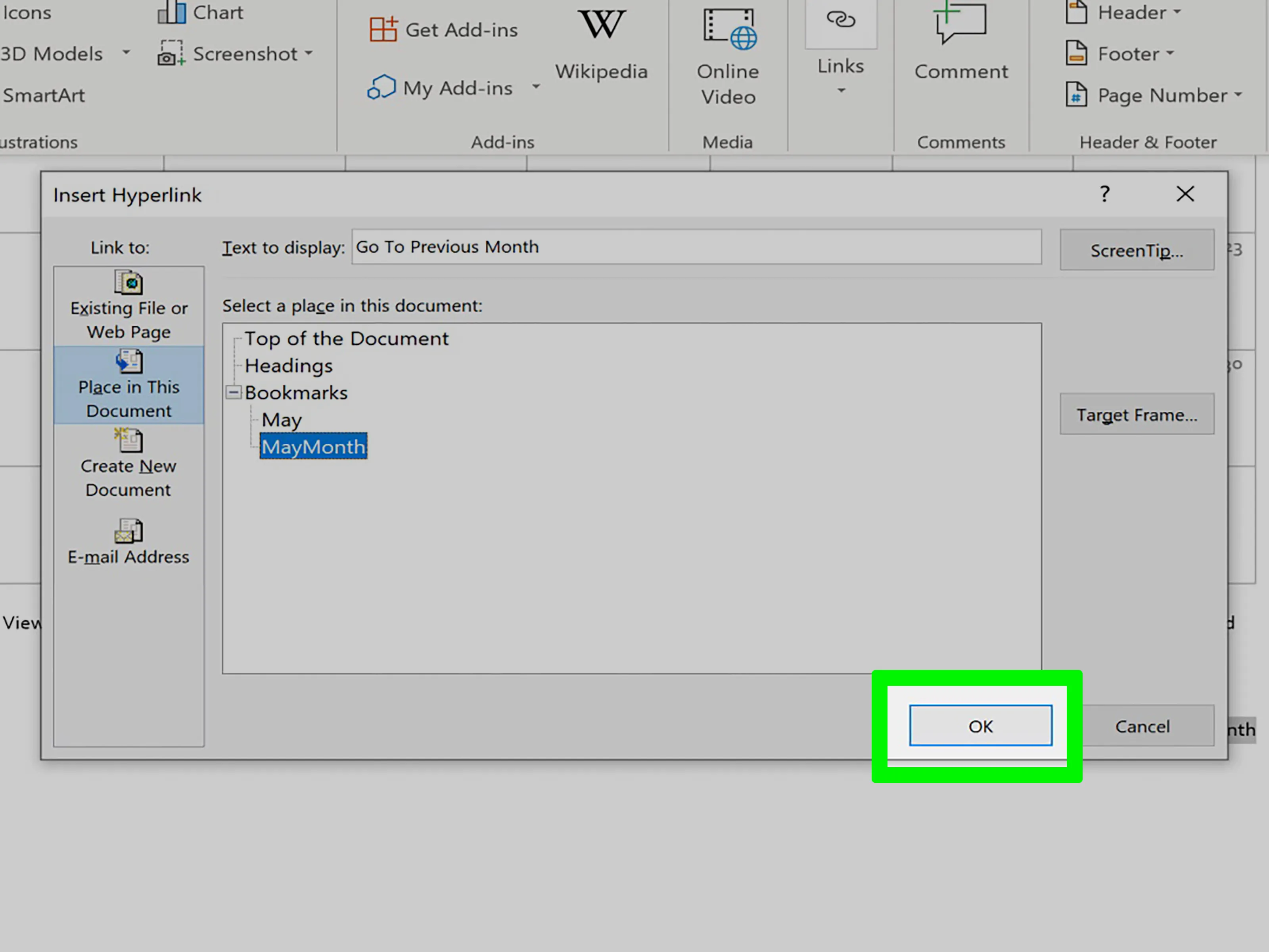 Inserting Hyperlinks in Microsoft Word – Mytour