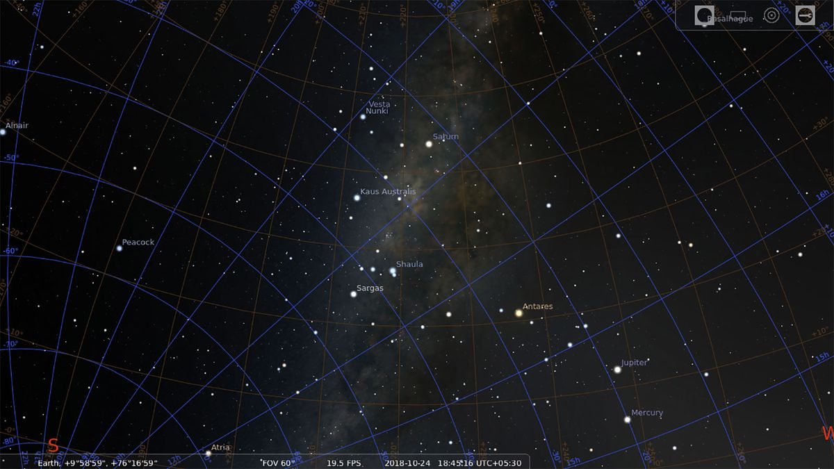 Stellarium is a free software that acts as a 'planetarium' on your ...