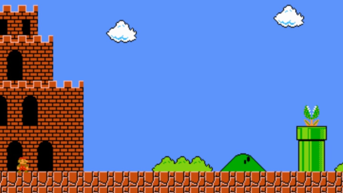 How far must Mario run and swim to save the day in Super Mario Bros.?