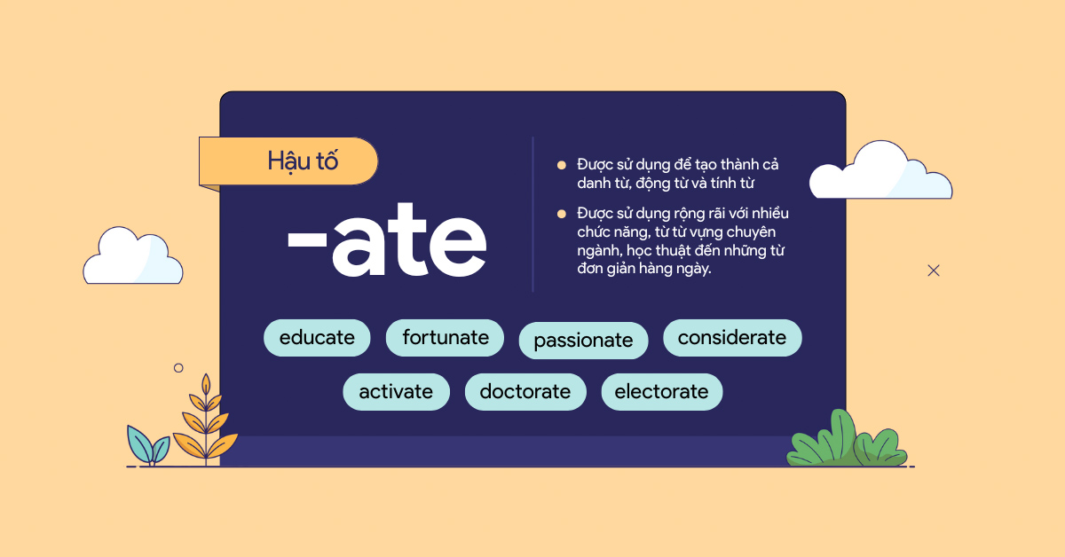 Hậu tố -ate là gì? Vị trí nhấn âm & bài tập áp dụng