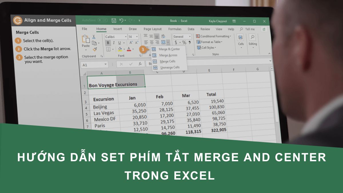 Hướng dẫn cách thiết lập phím tắt Merge and Center trong Excel một cách ...