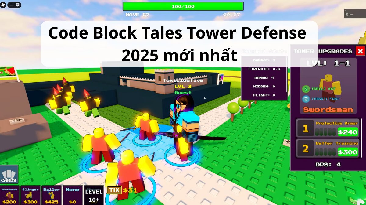 Block Tales Tower Defense: Tổng hợp mã quà tặng miễn phí mới nhất