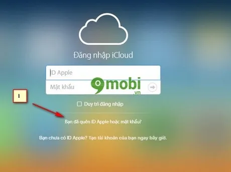 Khôi phục mật khẩu iCloud qua trình duyệt web