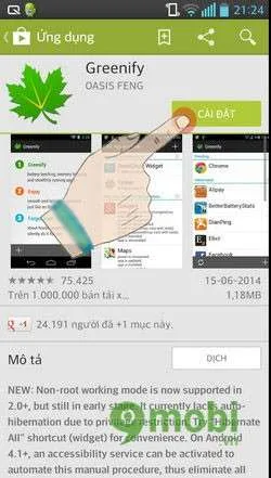 Greenify - Giải pháp tối ưu hóa hiệu suất cho điện thoại Android