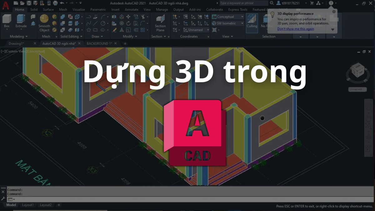 Hướng dẫn dựng mô hình 3D trong AutoCAD dành cho người mới bắt đầu